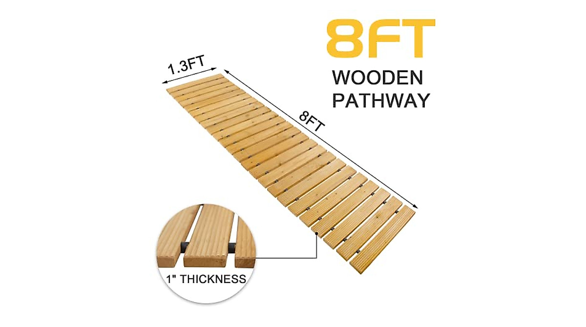 Realife 8-Foot Cedar Pathway - Weather-Resistant Garden Walkway
