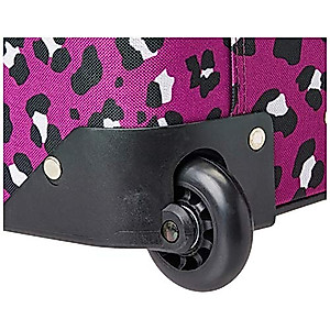 Rockland Fashion Softside Upright Luggage Set, Expandable,Telescopic Handle,Wheel, Purple Leopard, 2-Piece (14/19)