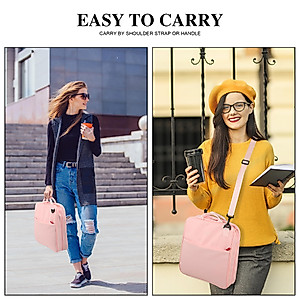 GXaryFulin Zipper Binder with Shoulder Strap & Handle, 3 O-Ring Binder for Office & School Supplies, Pink