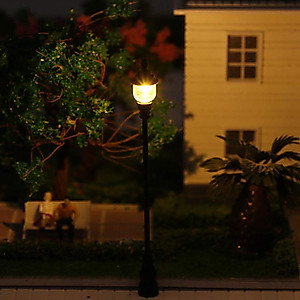 Evemodel LQS21 10PCS Model Railroad Train Lamp Posts Led 6.6cm or 2.6inch Street Light Lamps OO / HO Scale