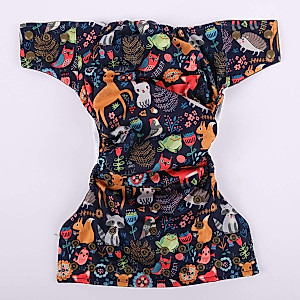 3 AIll in One Night AIO Cloth Diaper Nappy Sewn in Insert Reusable Washable (Sushi Pineapple)