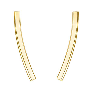 PAVOI 14K Yellow Gold Plated Sterling Silver Post Crawler Earrings Cuff Studs