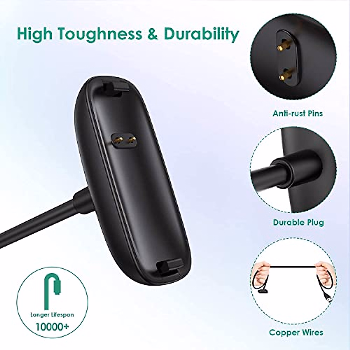 Charger Cable for Fitbit Inspire 2 & Ace 3, for Fitbit Inspire 2 Fitness Tracker, Replacement Charging Cable Accessory for Fitbit Ace 3 (1m/3.3ft)