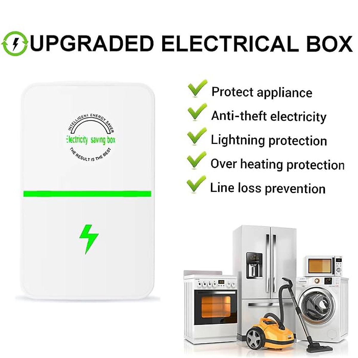 6 Packs Pro Power Saver, Home Stop-Watt Energy Saving Device, Magic Power Saver Electricity Saving Box, High Efficiency Household Stable Voltage Device US Plug