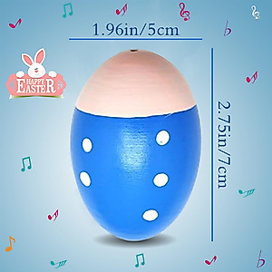 UPINLOOK 9 Pcs Wooden Easter Eggs Shakers Maracas for Baby Kids Classroom Prize Musical Instrument Early Learning Toys Easter Basket Stuffers Fillers
