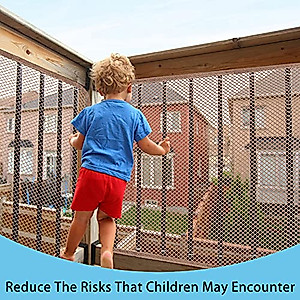 Child Safety Net,118Inchs x 29Inchs,Balcony Patios Rail Stairs Safe Net for Kids/Pets/Toys, Safety for Indoor&Outdoor