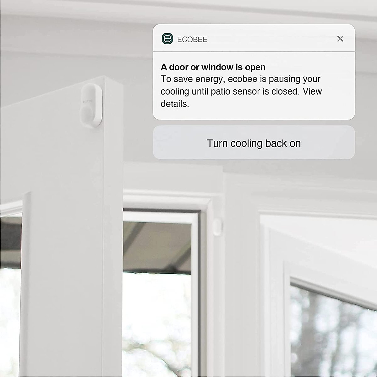 ecobee Smart Thermostat with Smart Sensor Included + 1 Smart Sensor for Doors and Windows, Black, White (EB-STATE5-01)
