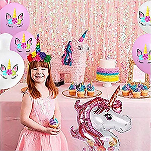 40 Pack Unicorn Latex Balloons For Arch Kit Column Garlands Banner Helium Confetti Balloons for Happy Birthday Party Wedding Celebrations Gold Rose Bulk Cute Party Decoration Supplies (12 Inch)