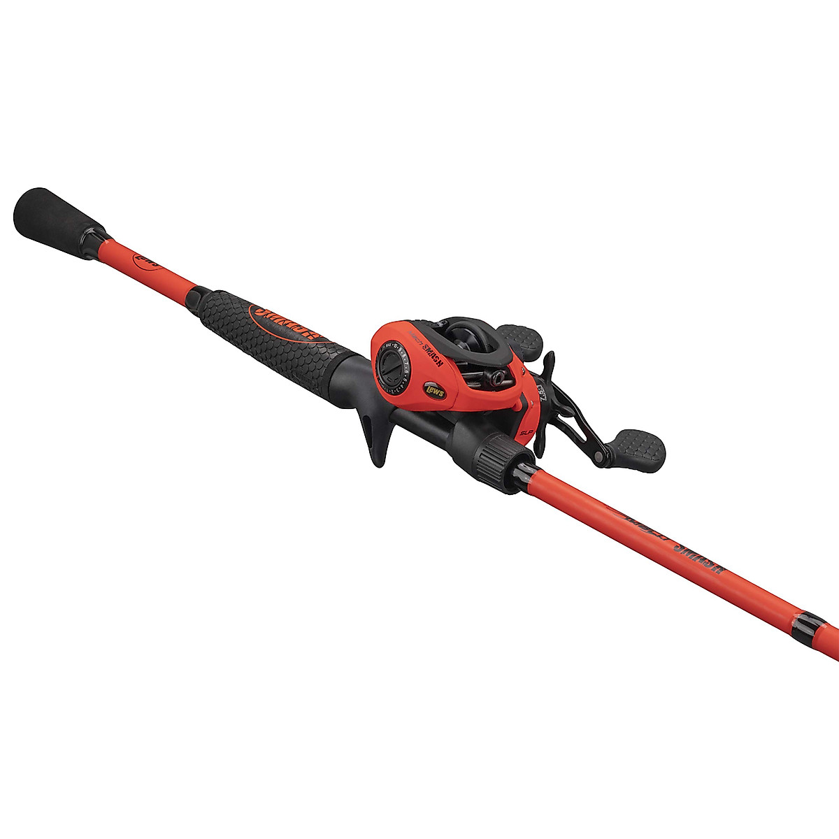 Lew's Mach Smash SLP 6'10"-1 Medium Heavy Left Hand Baitcast Combo, Red