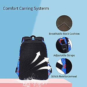 YUNYINIE 16 inch Shark School Backpack for Boys, Back to School Supplies Birthday Gifts for Kids for Preschool, Kindergarten