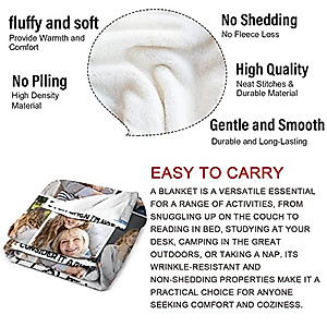 Youltar Mom Gifts Mothers Day Custom Blanket with Photo, Mom Blanket Mothers Day Mom Gifts from Daughter Son Personalized Pictures Blanket Customized Gifts for Mom Grandma Women