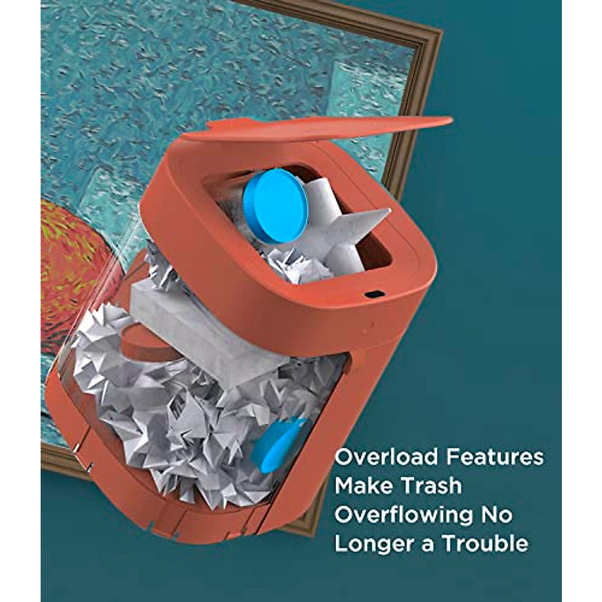 TOWNEW T Air X Orange Self Sealing Trash Can, 3.5 Gallon Automatic Garbage Can with Motion Sensor and Handle, Smart Trash Bin for Living Room Bedroom Kitchen Restroom, Orange