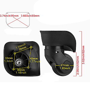 Small Swivel Luggage Suitcase Weels Caster Wheels Replacement Pack of 4 W041-2
