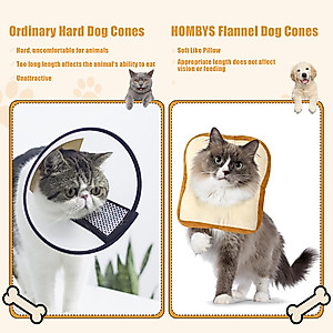 HOMBYS Soft Dog Cone for Dogs and Cats, Cute Toast Shapes for Claming Dog Fluffy, Adjustable Dog Collar Alternative After Surgery, Protective Elizabethan Collar for Dogs Recovery Stop Licking-M