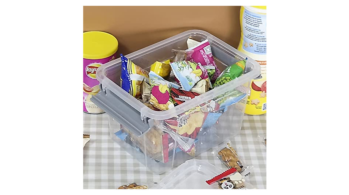 Pekky 3.5 Quart Clear Plastic Storage Bins - 6 Pack for Easy Organization