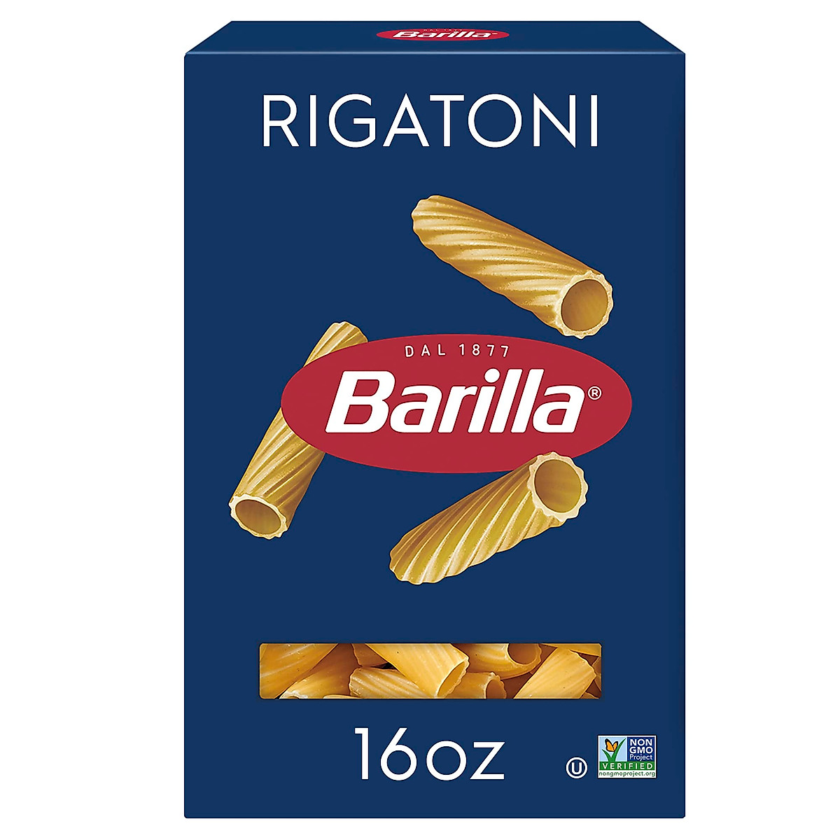 Barilla Rigatoni Pasta, 16 oz. Box - Non-GMO Pasta Made with Durum Wheat Semolina - Kosher Certified Pasta