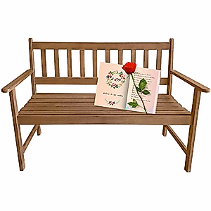 Patio Wood Bench Outdoor Garden Bench, Park Bench 705lbs Outside Porch Chair,Acacia Wood Furniture for Pool Backyard Balcony Deck Lawn Garden Yard Decor Patio ,Natural Oiled,48" W x 22" D x 33" H