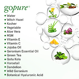 goPure Hyaluronic Acid Serum - Face Serum for Glowing Skin with Vitamin C and E, and Green Tea, Anti-Aging Serum to Visibly Improve Dry and Wrinkled-Looking Skin - 1 fl oz