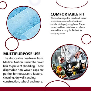 MEDICAL NATION Case of 1000 Disposable Beard Nets for Men - Full Coverage Beard Covers, Breathable Beard Guards Food Service, Cooking, Cleaning, Construction & More | 1000 Pack, White 18" Beard Net