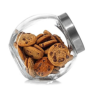 JoyJolt All-Sides Cookie Jar. Set of 2 Cookie Jars for Kitchen Counter with Lids, Candy Jar, Dog Treat Container, Laundry Detergent Container, Large Canisters, Half Gallon Glass Jar with Lid Airtight