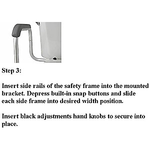 HEALTHLINE Toilet Safety Frame Rails Adjustable, Bathroom Grab Bar Toilet Frame Safety Rails with Padded Handrails, Toilet Support Rails for Seniors, Disabled, Elderly, Bariatric Toilet Rails 300 Lbs