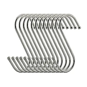 S Hooks 2 Inch S Shaped Utility Hooks, Topick 30 Pack Hanging Hooks Stainless Steel Metal Hanger Heavy Duty Hooks, Storage Holders for Kitchen, Work Shop, Bathroom, Plants, Office, Garden (2in Bold)