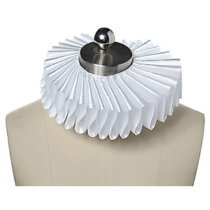 BABEYOND Renaissance Ruffled Neck Collar Vintage Clown Choker Wrap Renaissance Elizabethan Ruffle Layered Collar Scarf for Costume Party (White)
