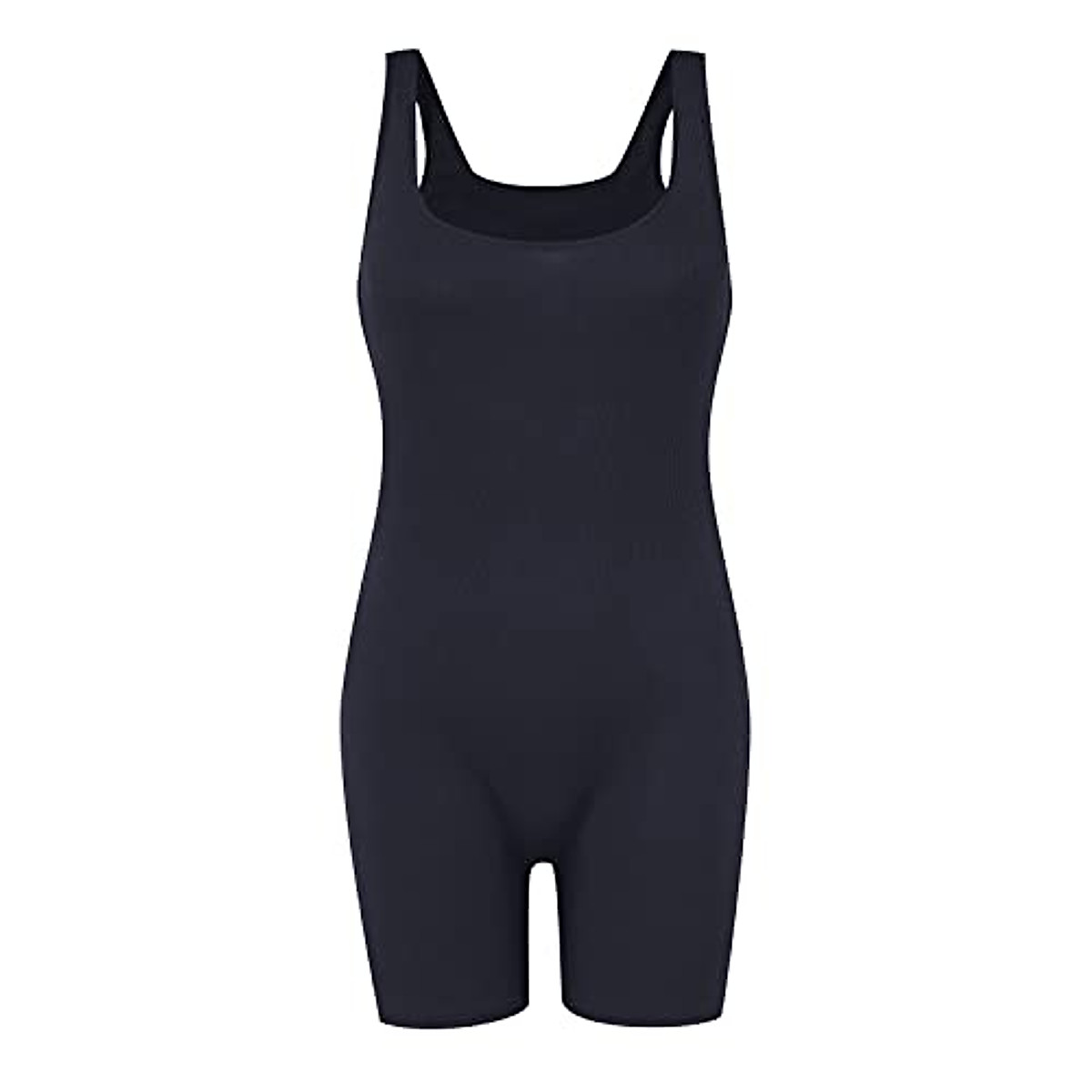 anuyalue Womens Yoga Romper Bodysuit for Women Tummy Control Ribbed Jumpsuit Sleeveless Seamless One Piece Bodycon Shapewear Workout Sets Women, A01-navy, 3X-Large