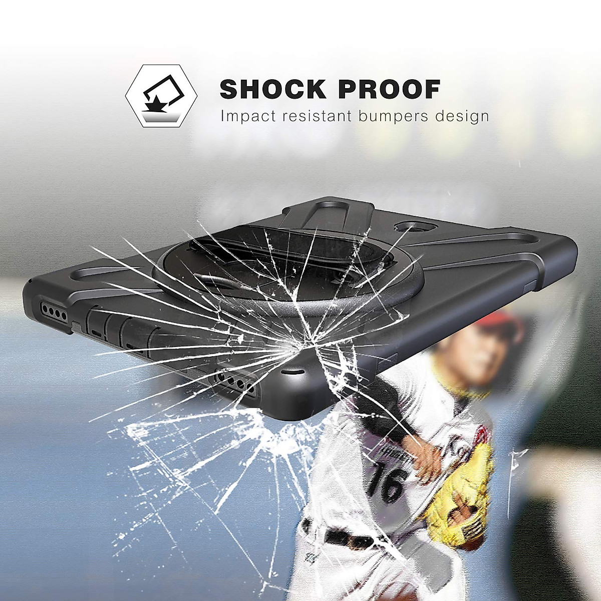 BRAECN for Galaxy Tab S4 10.5" Case,Heavy Duty Shock-Proof Case with 360 Degree Kickstand/Hand Strap and Carrying Shoulder Strap for Samsung Galaxy Tab S4 10.5 inch 2018 SM-T830/T835/T837(Black)