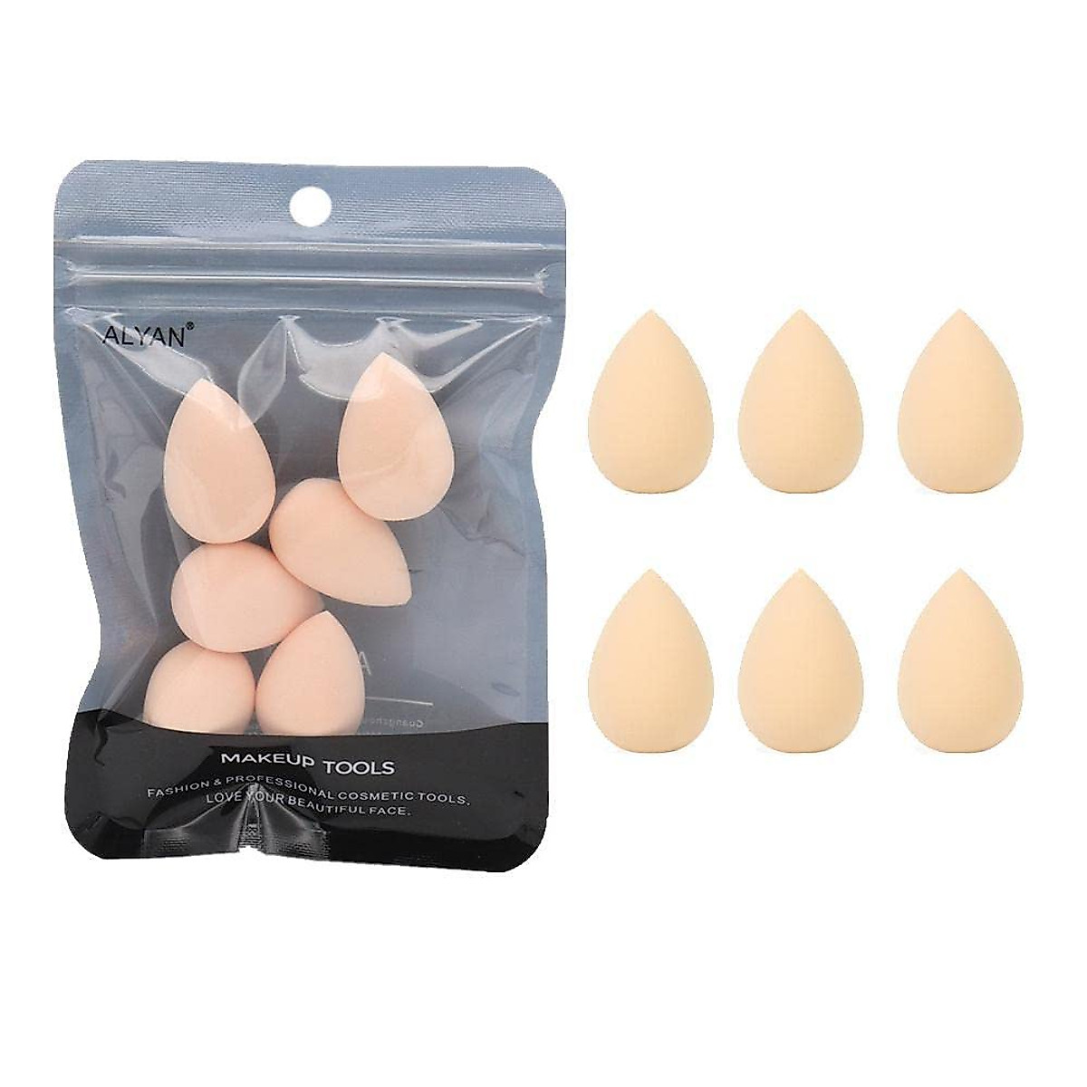 Lbaby 6PCS Mini Makeup Sponge Small Beauty Sponge Blender Set for Foundation, Powder, Concealer Highlight,and Eye Shadow, Purple