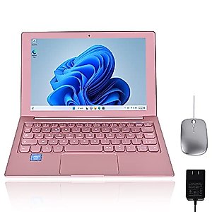 HBESTORE Laptop 10.1Inch 8GB RAM 128GB SSD Mini Ultrabook,Windwos11 OS with Intel Gemini Lake N4120 Quad Core Processor Up to2.6GHz 2.4G/5G WiFi+Mini HDMI+USB3.0 +Metal Shell (Rose Gold)