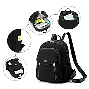 Collsants Small Backpack for Women Girls Teen Mini Nylon Backpack Fashion Backpack Bookbag Daypack（black）