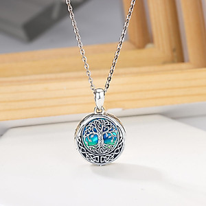 Aniu Cremation Jewelry for Ashes S925 Sterling Silver Urn Necklace Memorial Necklace for Human Ashes of Loved Ones Keepsake Pendant for Men Women