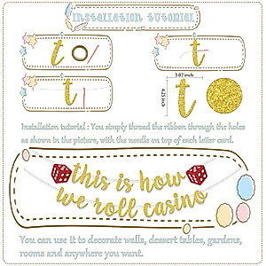 This Is How We Roll Casino Banner, Casino Theme Party Decorations, Vegas Bridal Shower Decorations, Poker Game Night Birthday Supplies Gold Red