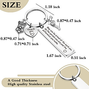 SELOPU Police Gift Thank You Gift May You Be Proud of The Work Police Officer Gift Appreciation Jewelry Police To Be Gift Achievement Gift (May You Police-KEY1)