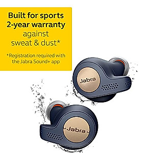 Jabra Elite Active 65t Earbuds – True Wireless Earbuds with Charging Case, Copper Blue – Bluetooth Earbuds with a Secure Fit and Superior Sound, Long Battery Life and More (100-99010000-02)