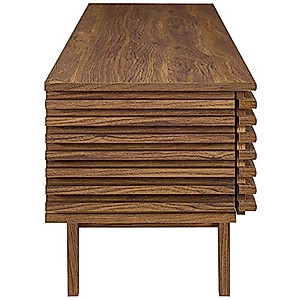 Modway Render 71" Mid-Century Modern Low Profile TV Stand in Walnut, 71 Inch