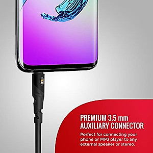 Monster Essentials Mini-to-Mini Audio Interconnect Cable - 3.5mm Stereo Male-to-Male AUX Cord with Duraflex Jacket, 1.5M