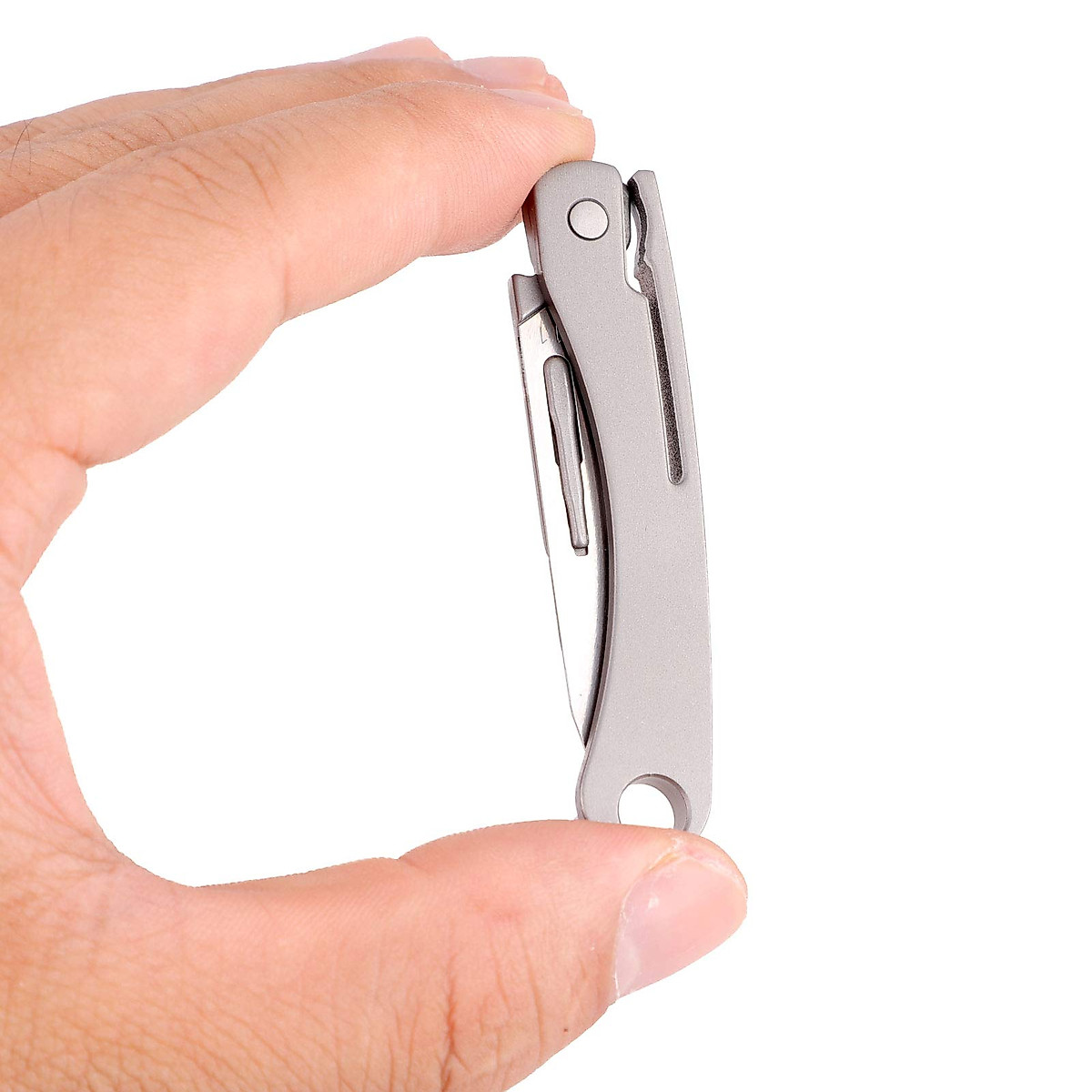 Samior TS105 Titanium Folding Scalpel Knife, Mini Slip Joint Utlitly EDC Keychain Knife with 10pcs 11# replacable Blades, Craft Working, Box Opening, Light Daily Use Knives