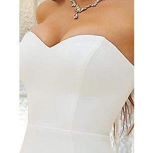 Ever-Pretty Womens Long Off-Shoulder Mermaid Sexy Wedding Bridesmaid Dresses for Evening Party White US16