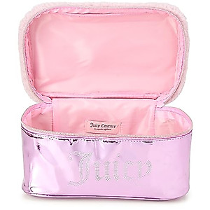 Juicy Couture Women's Cosmetics Bag - Travel Makeup and Toiletries Train Case Organizer, Pink