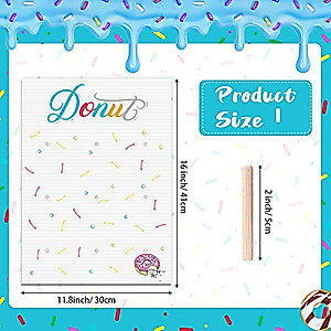 Sawysine 2 Packs Donut Display Stand Reusable Donut Holder Board Rustic Wood Donuts Rack Display Dessert Table Decorations for Birthday Party Wedding Baby Shower Treat Donut Party Supplies (White)