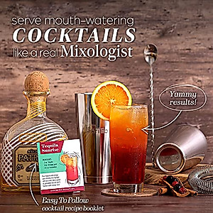 Cocktail Shaker Set Bartender Kit by BARILLIO: Complete Bar Tool Set | Stainless Steel Barware Essentials, Premium Mixology Gear