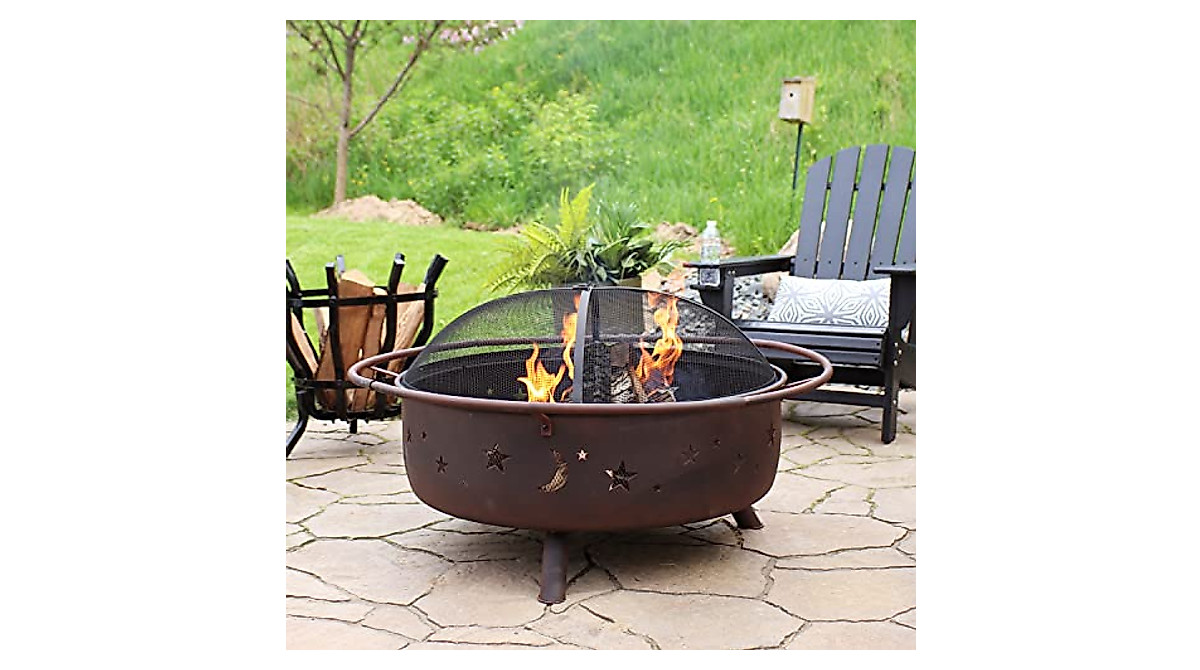 Sunnydaze Cosmic 42-Inch Fire Pit - Durable, Stylish Design