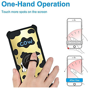 Aroepurt Case for Realme 7 PRO Case Compatible with Realme 7 PRO Phone Case Cover [with Tempered Glass Screen Protector][PC + TPU 2 in 1][Ring Support] [Golden Reflect Light] DJH-NN