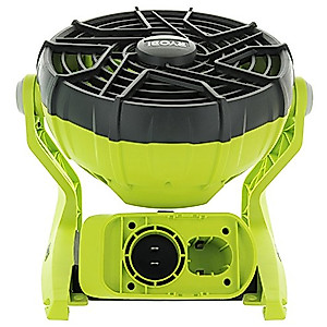 Ryobi P3320 18 Volt Hybrid One+ Battery or AC Powered Adjustable Indoor / Outdoor Shop Fan (Battery and Extension Cord Not Included / Fan Only)