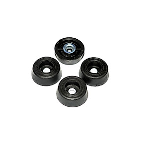 20 Medium Round Rubber Feet -W/Stainless Steel Screws .312 H X .859 D - Made in USA - Great for Cutting Boards, Electronics, Hobby - Food Safe/RoHS Compliant