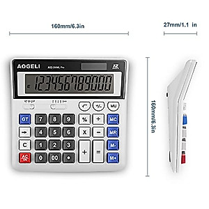 Calculators Desktop, Desk Calculator Two Way Power Battery and Solar Calculators Desktop,Big Buttons Easy to Press Used as Office Calculators for Desk,12 Digit Calculators Large Display Basic Office