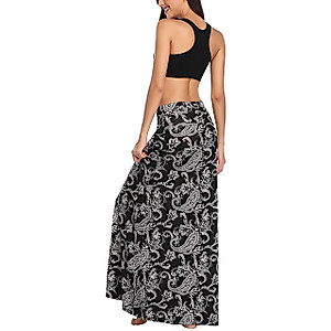 Urban CoCo Women's Stylish Spandex Comfy Fold-Over Flare Long Maxi Skirt (2XL, 5)