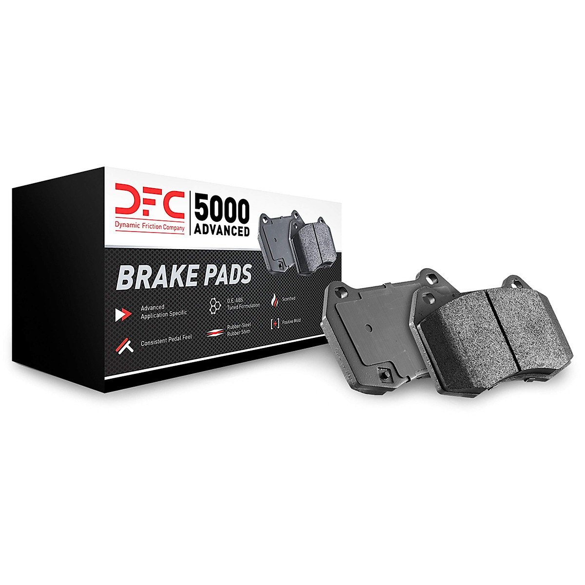 Dynamic Friction Company Front Brake Rotors-Drilled and Slotted-Black with 5000 Advanced Brake Pads includes Hardware 8512-67125